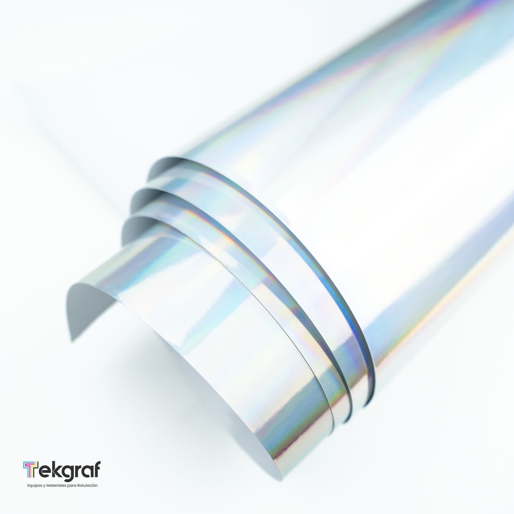 Rollo Rainbow Holografico (Eco-Solvente) - 54" x 54yds (White) | Tekgraf